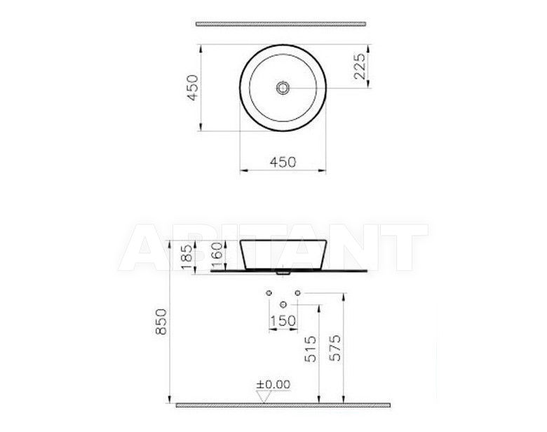 Раковина накладная белая Vitra 5130B003-0016 , каталог сантехники для ...