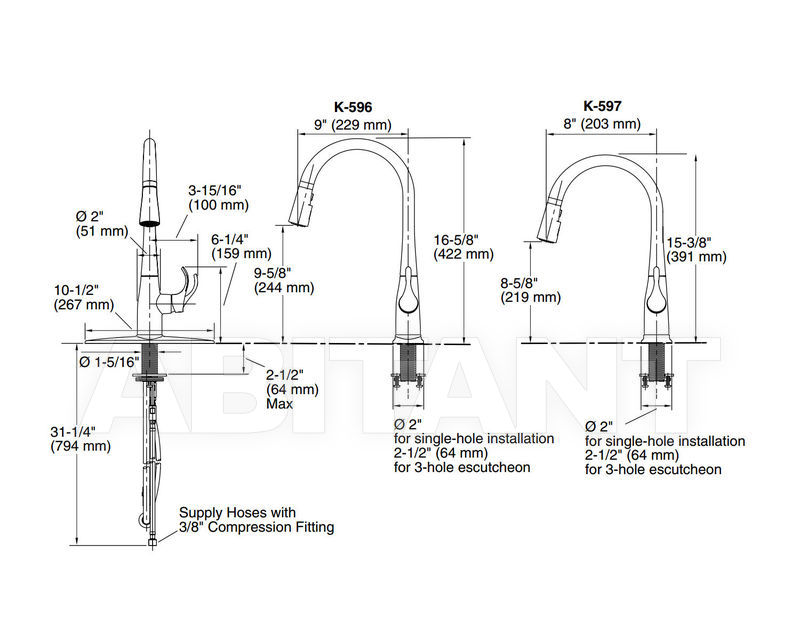 Смеситель для кухни Simplice серебрянный Kohler K-597-VS , каталог ...