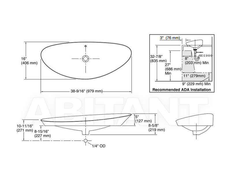 Раковина накладная Veil белая Kohler K-20705-0 , каталог сантехники для ...