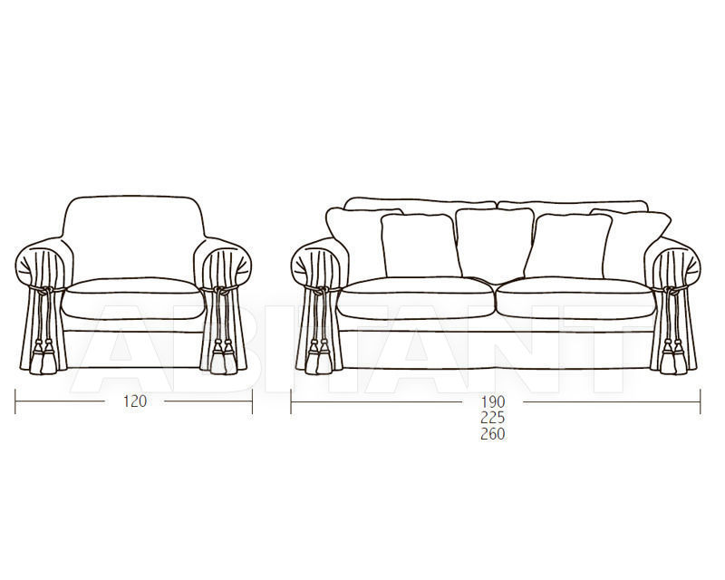 Диван William фиолетовый Zandarin WILLIAM BASIC 222X105 2 SEDILI (soft ...
